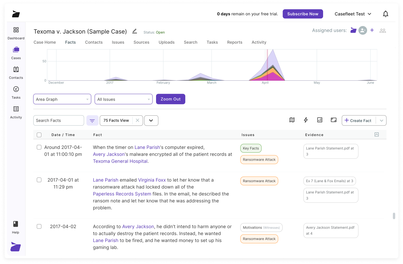 Casefleet Legal Case Management Software - Free Trial
